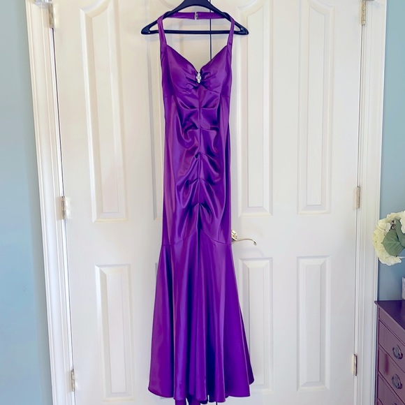 Cache | Dresses | Cach Purple Halter Prompageant Dress | Poshmark
